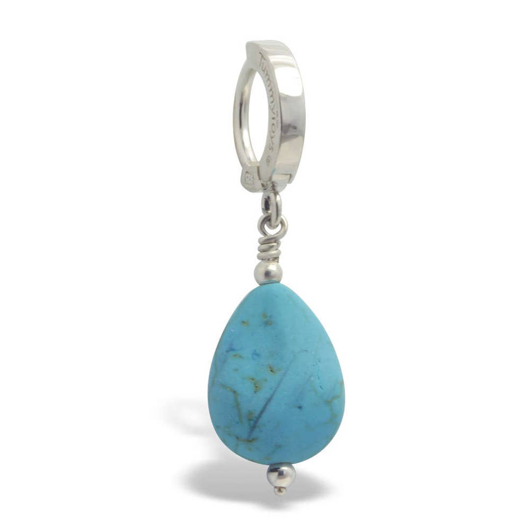 Turquoise Belly Button Ring: Sterling Silver Navel Clicker - Etsy