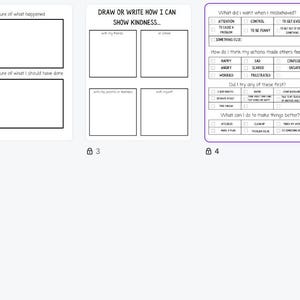 Think Sheet - Reflection Packet for Behavior - Etsy