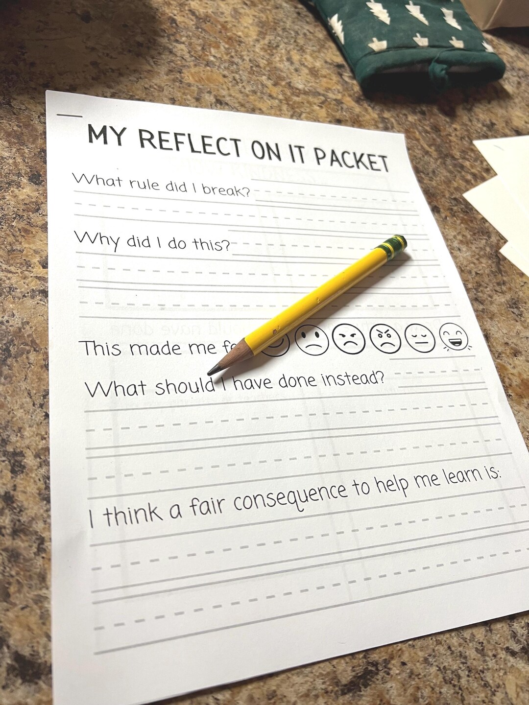 Think Sheet Reflection Packet for Behavior - Etsy