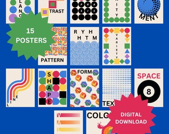 Elements of Art and Principles of Design Posters Bundle, Art Classroom ...