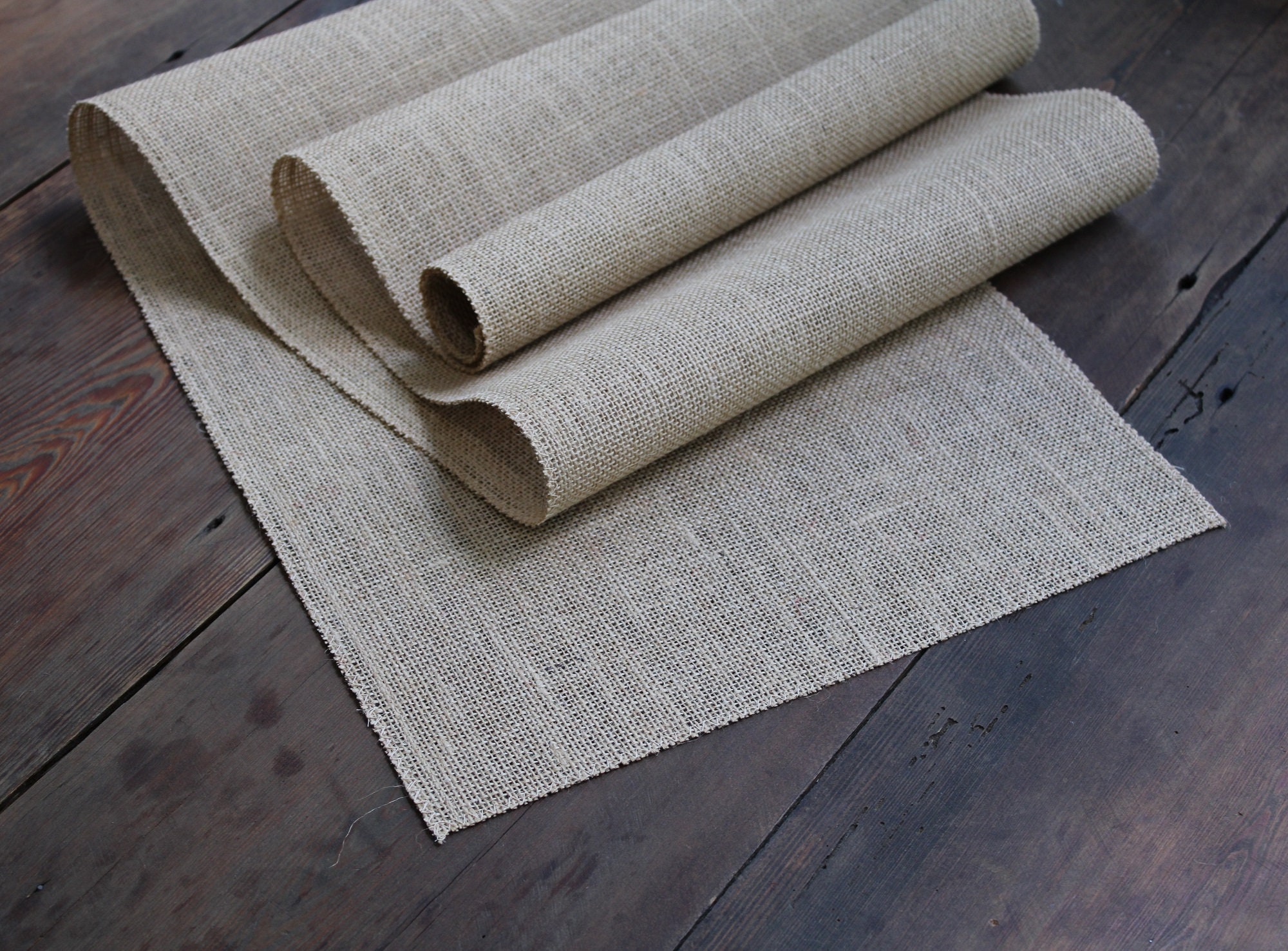 Premium Natural Burlap Table Runner | Etsy