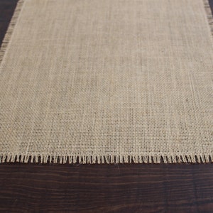 Premium Natural Burlap Table Runner With Fringe - Etsy