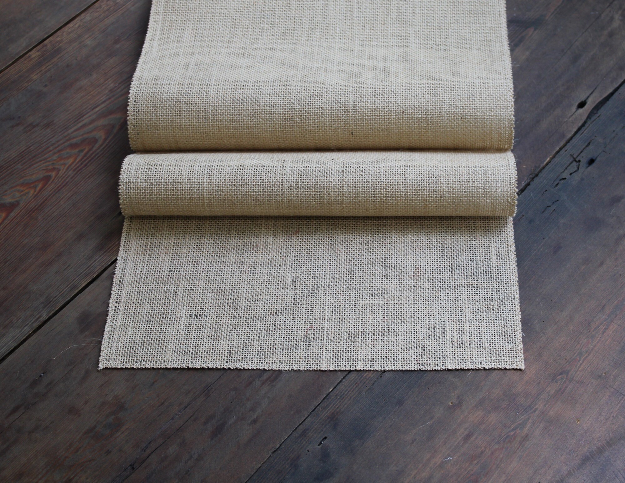 Premium Natural Burlap Table Runner | Etsy