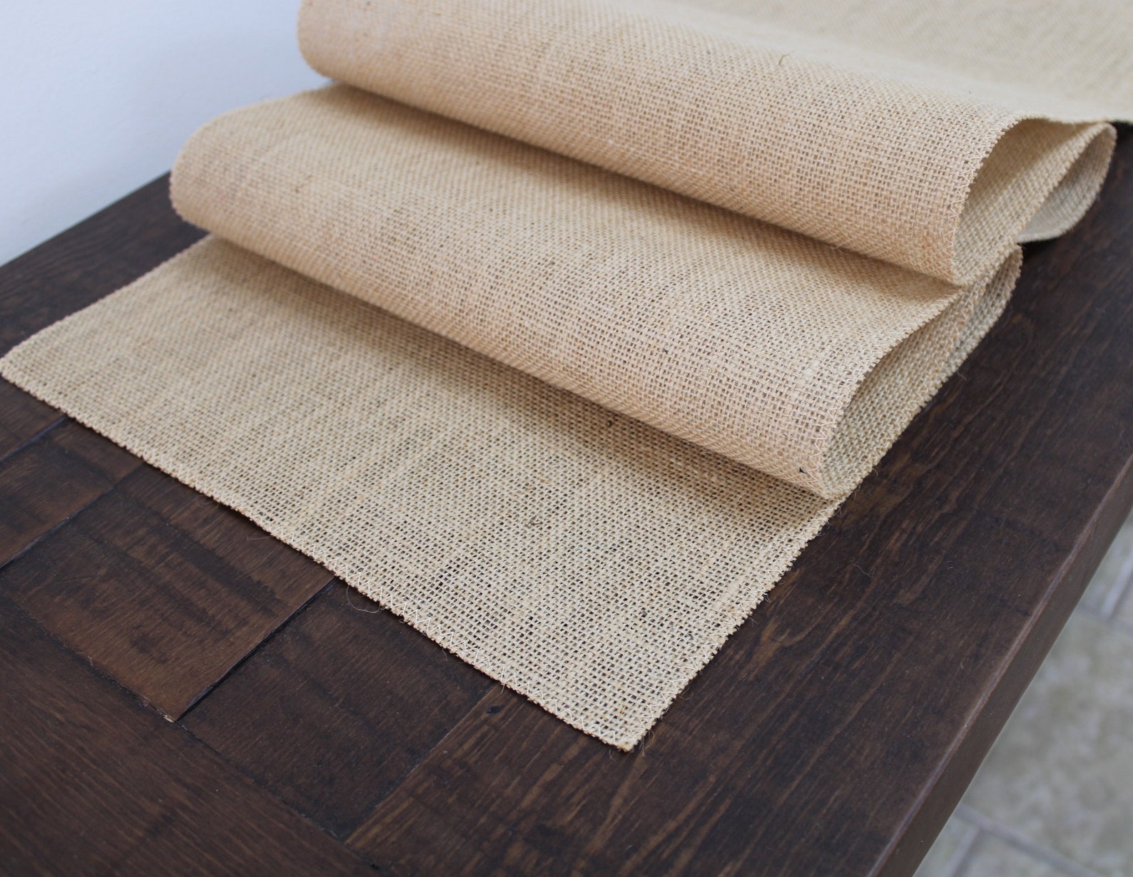 Premium Natural Burlap Table Runner - Etsy
