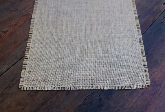 Premium Natural Burlap Table Runner With Fringe - Etsy