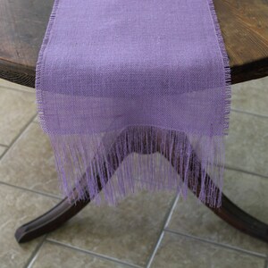 LILAC Premium Burlap Table Runner With 6 Inch Fringe - Etsy