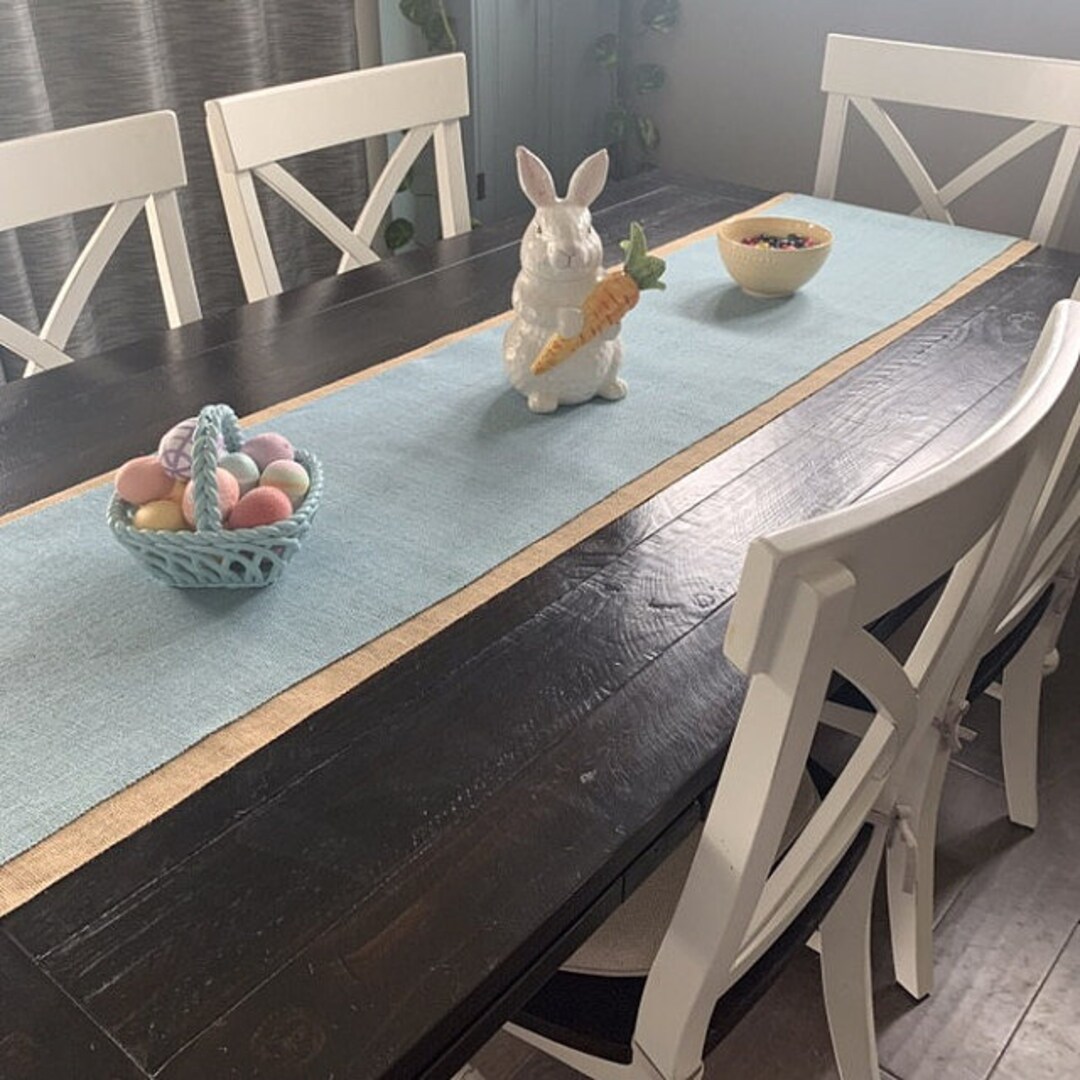 SKY BLUE Premium Burlap Table Runner - Etsy