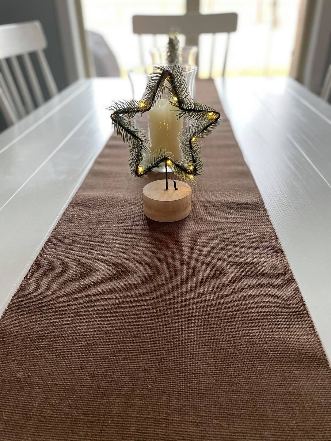 BROWN Premium Burlap Table Runner - Etsy