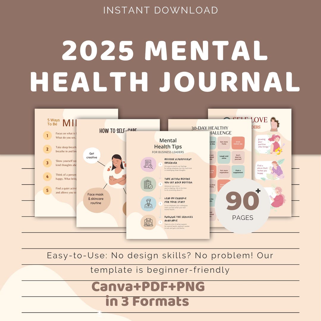 2025 Mental Health Journal, Printable Mental Health Planner, Anxiety ...