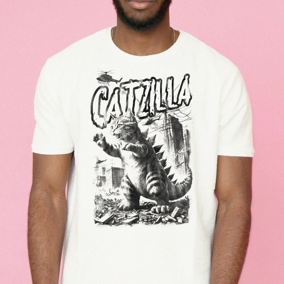 Catzilla King of Pawster Paws Godzilla T-shirt Unisex Pet Lover Meme ...