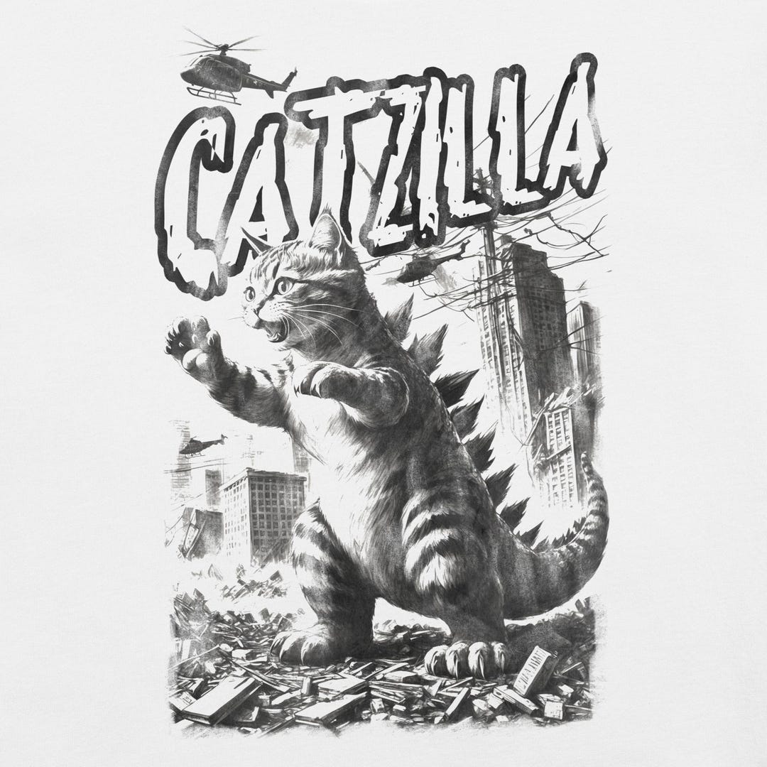 Catzilla Shirt, King of Pawster, Godzilla T-shirt, Unisex, Pet Lovers ...