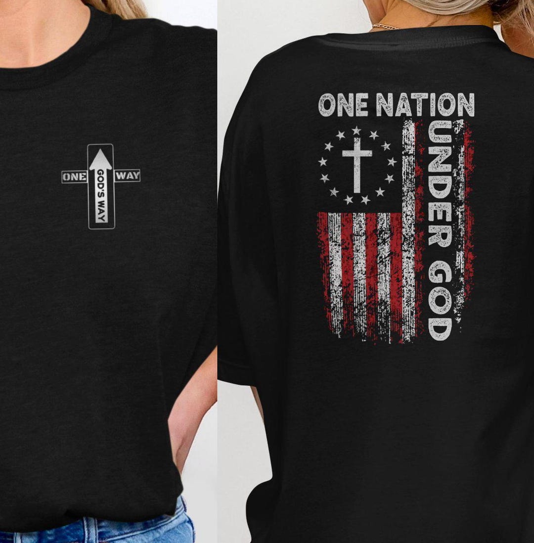 Patriotic One Nation Under God T-shirt, Distressed American Flag Shirt ...