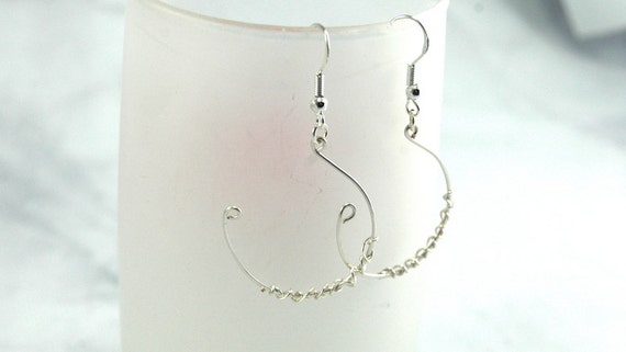 Silver Wire Hoop Earrings Silver Loop Earrings Gift for | Etsy