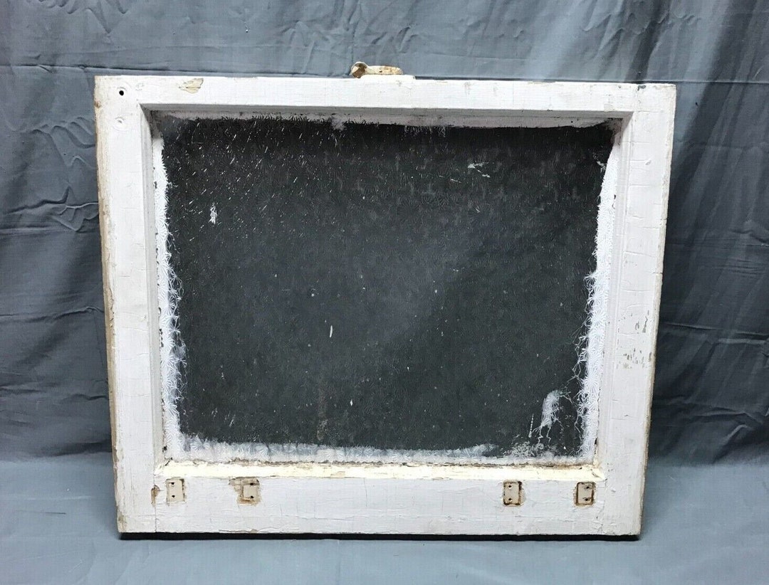 Antique Shabby Florentine Privacy Glass Window Sash 20x24 VTG Chic Old ...