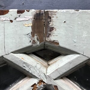 Antique Gothic 15 Lite Arched Glass Top 30x39 Window Sash Vintage Old ...