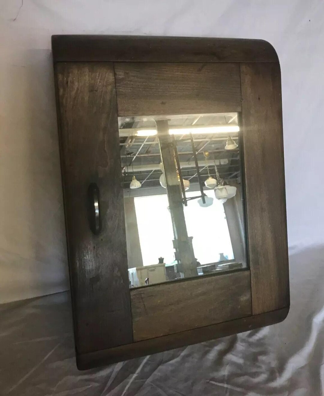 Antique VTG Deco Varnished 14x20 Wood Medicine Cabinet Mirror Old 1676 ...