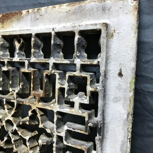 Antique 21x29 Gothic Cold Air Return Heat Cast Iron Grate Grill VTG Old ...
