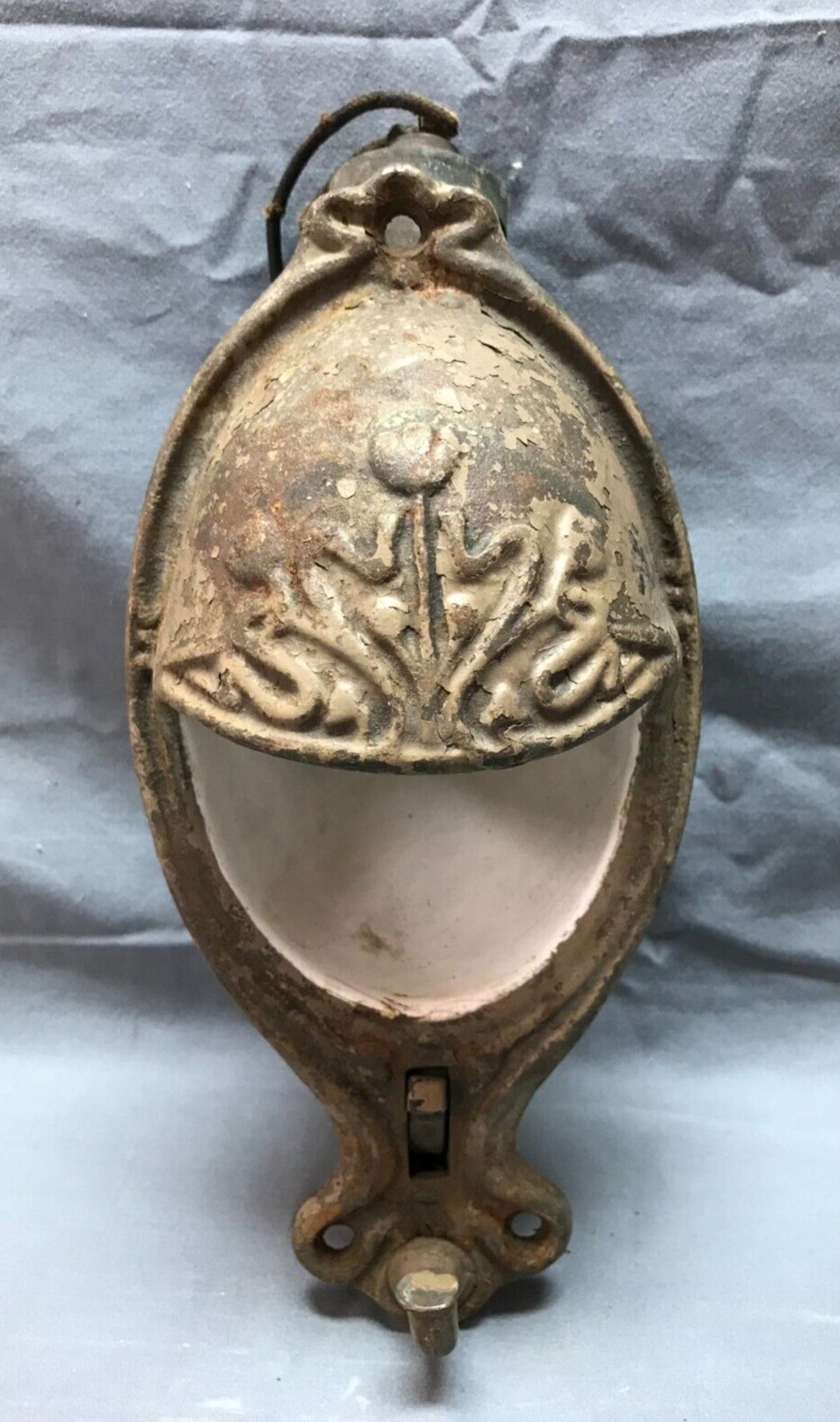 Antique Railroad Pullman Coach Cast Iron Porcelain Sconce Light Old VTG ...