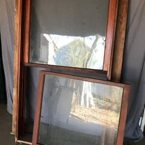 Antique Large Single Hung Wavy Glass 36" X 65" Window Surround VTG Old ...