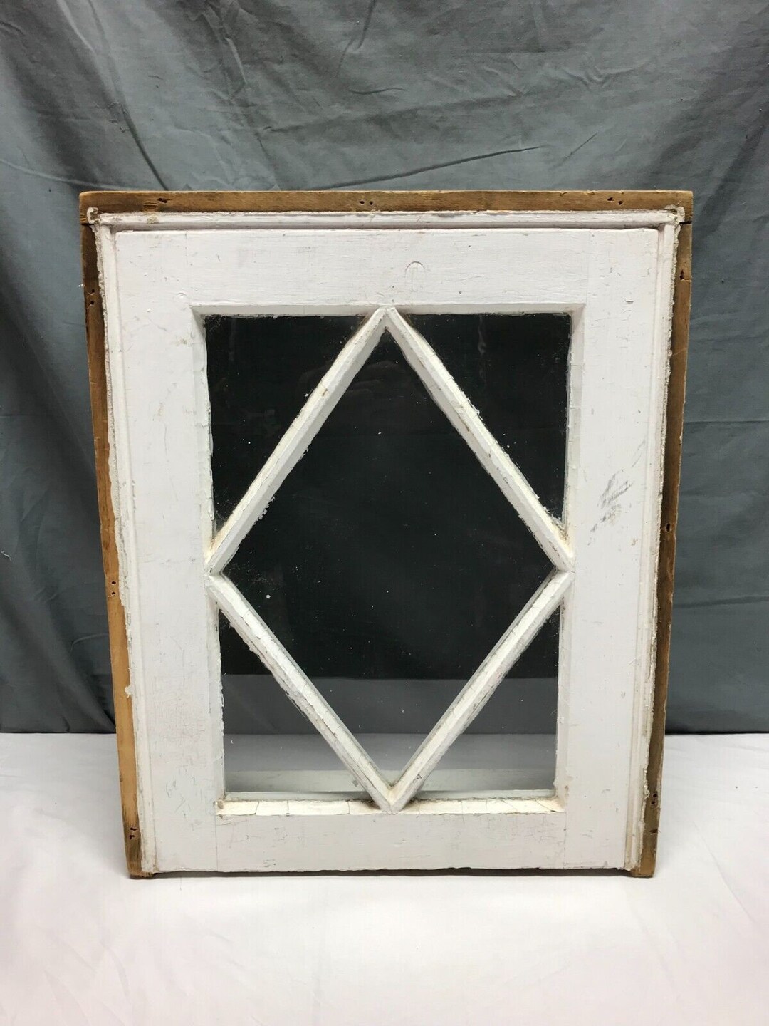 Antique Diamond Shabby 17x21 5 Lite Window With Surround Old Chic VTG ...