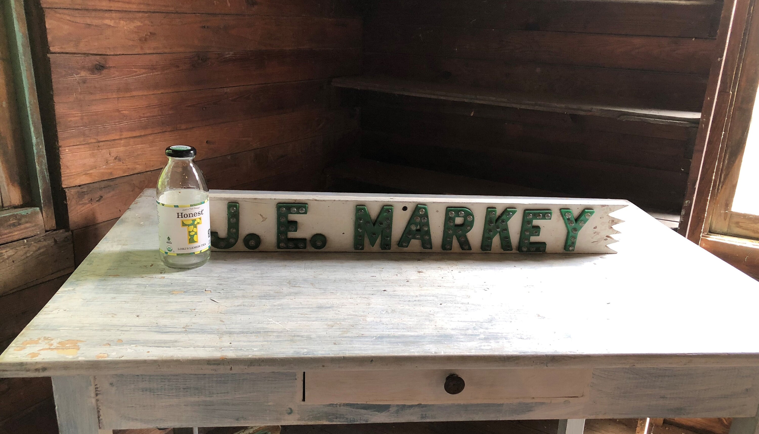 Vintage 1930's J.E. MARKEY Wood Sign Sawtooth Ends Cat Eye | Etsy