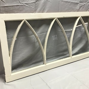 Gothic Triple Arched Glass Window Casement Shabby 20x40 VTG Chic Old ...