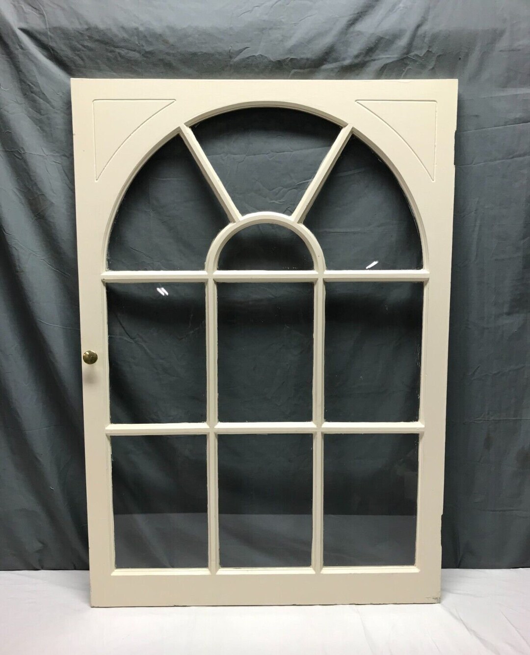 VTG Arch Glass 10 Lite Cabinet Cupboard Casement Door 28x41 Window Old ...