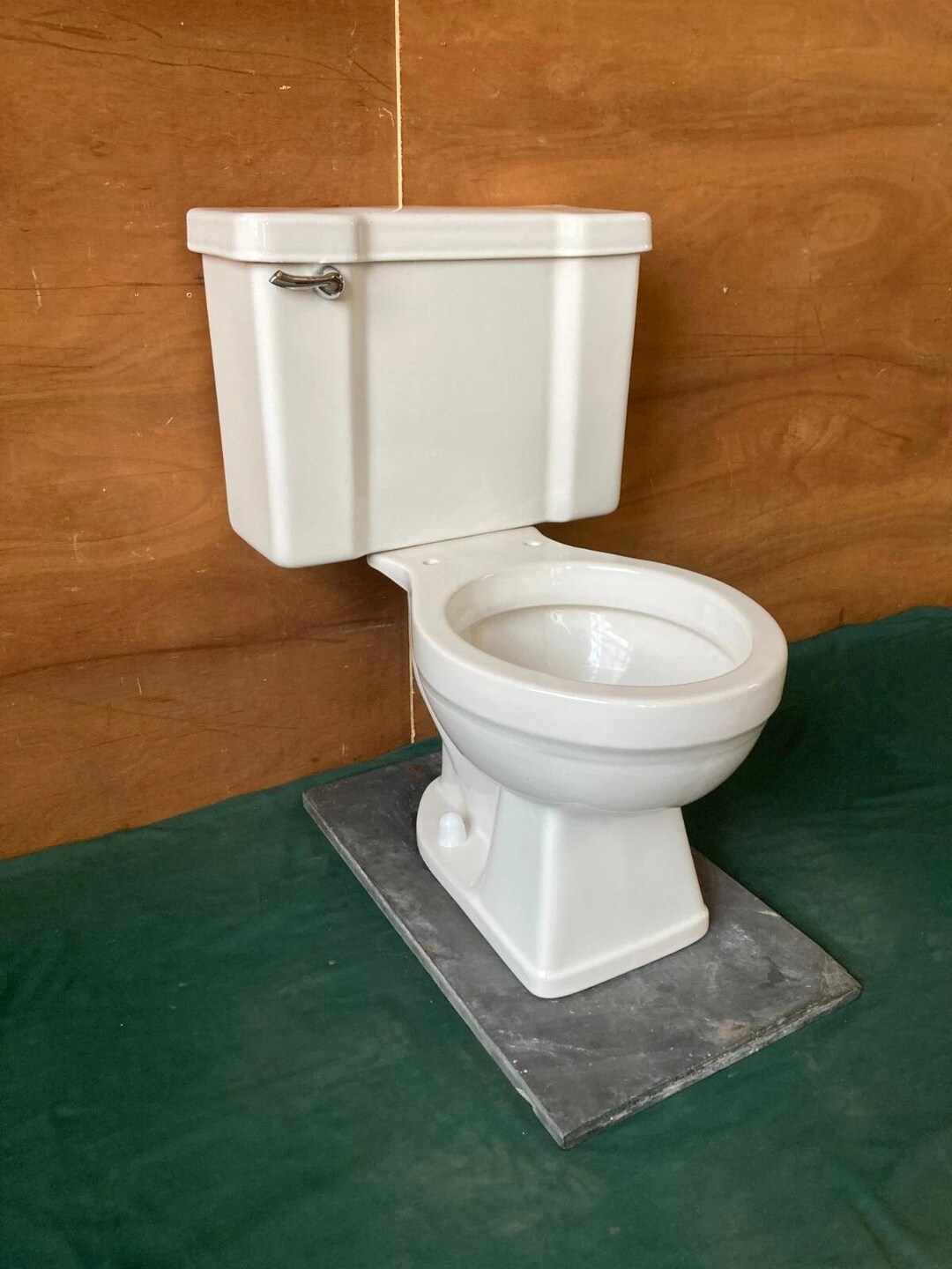 Vintage Mid Century White Ceramic Toilet Round Bowl Deco Mansfield 138 ...