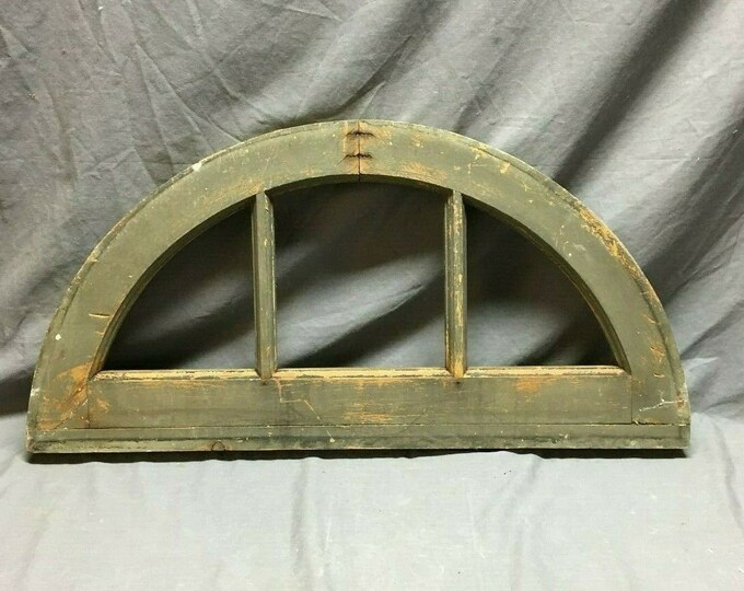 Antique 16x32 Arch Half Round Window Arched Transom Shabby 3 Lite Chic ...