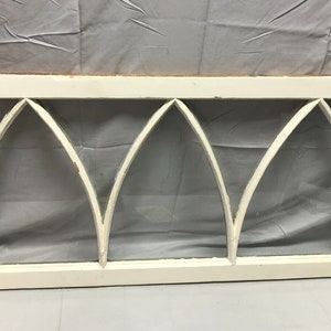 Gothic Triple Arched Glass Window Casement Shabby 20x40 VTG Chic Old ...