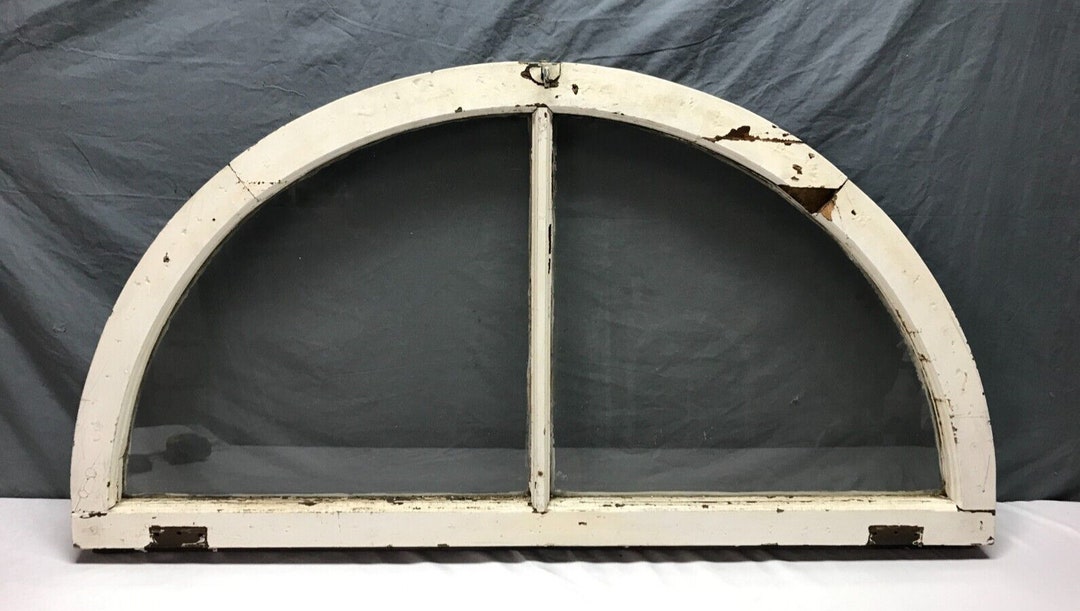 Industrial Arch Window Sash Half Round Top 26X49 2 Lite Transom VTG Old ...
