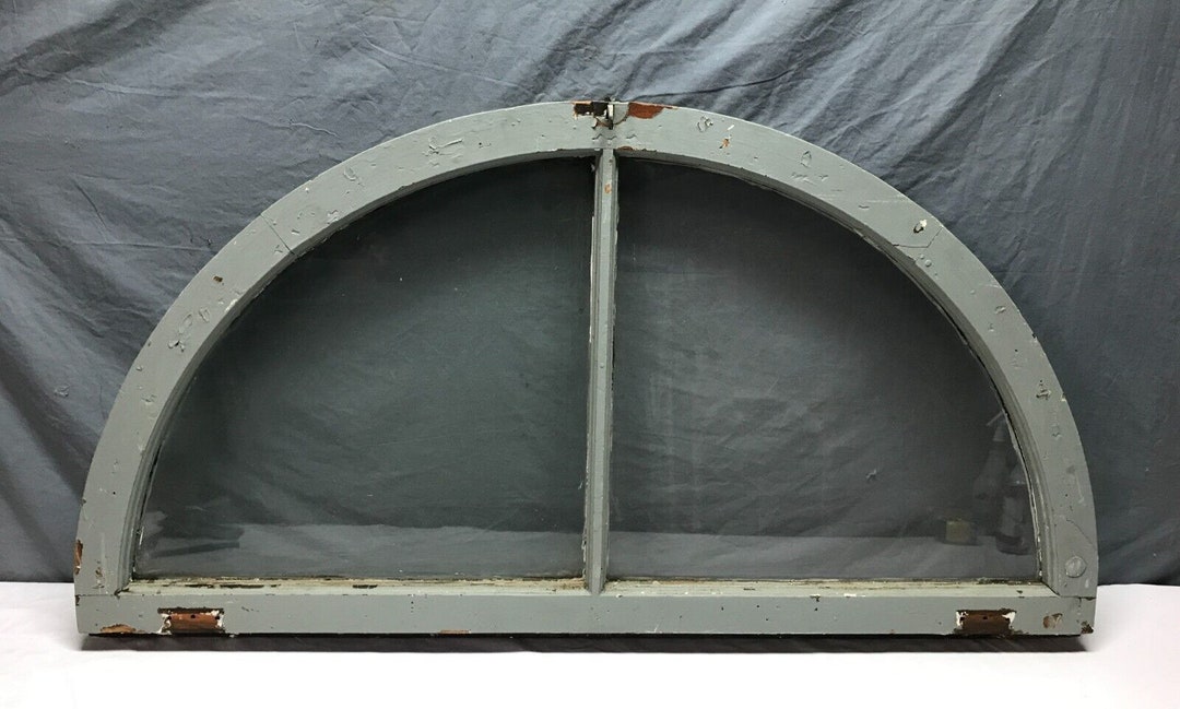 Industrial Arch Window Sash Half Round Top 26X49 2 Lite Transom VTG Old ...