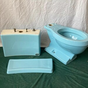 Vintage Deco Sky Blue Eljer Toilet Round Bowl Old Bathroom We Ship 298-24E - Etsy