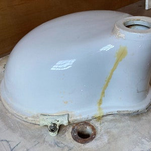 30" Antique Half Round Marble Bath Sink Oval Vitreous China Basin Vtg ...