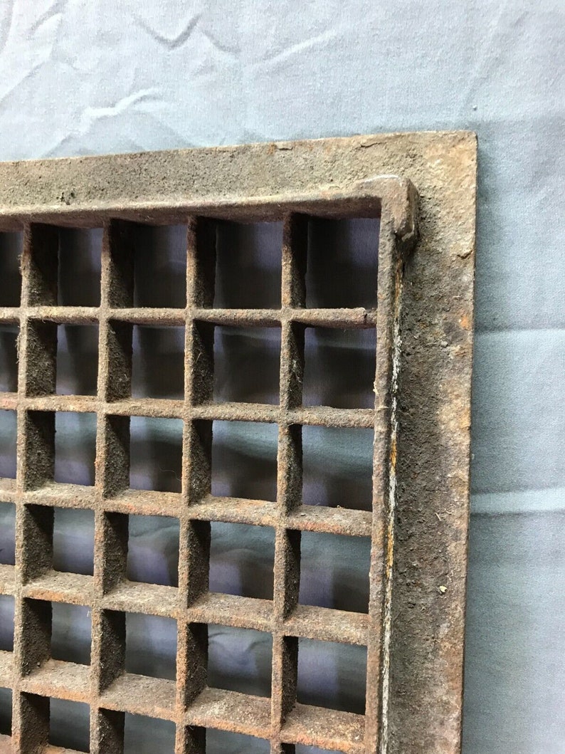 VTG Large 31x37 Cast Iron Grill Cold Air Return Grate Old Rusty Cover ...