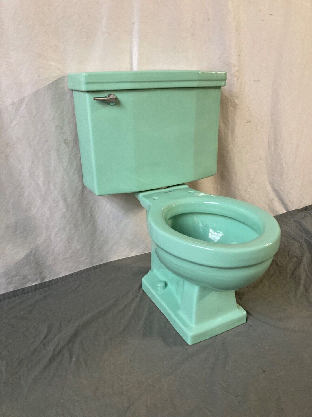 Vtg Deco Mid Century Jadeite Ming Green Porcelain Toilet Old Standard ...
