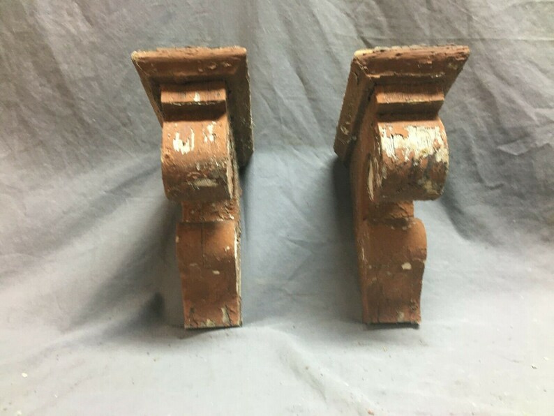 Small Pair Antique Wood Porch Corbels Shabby VTG Chic Shelf | Etsy