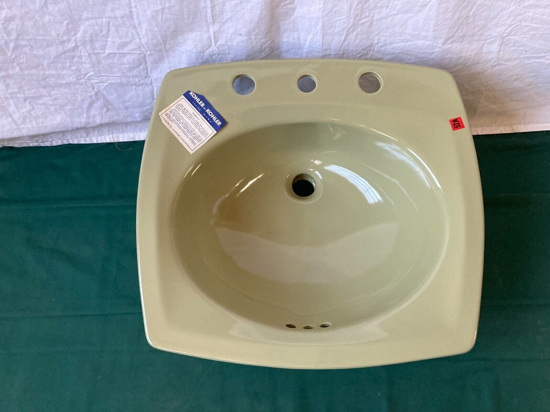 Vintage Avocado Green 21x19 Self Rimming Drop in Sink NOS Kohler ...