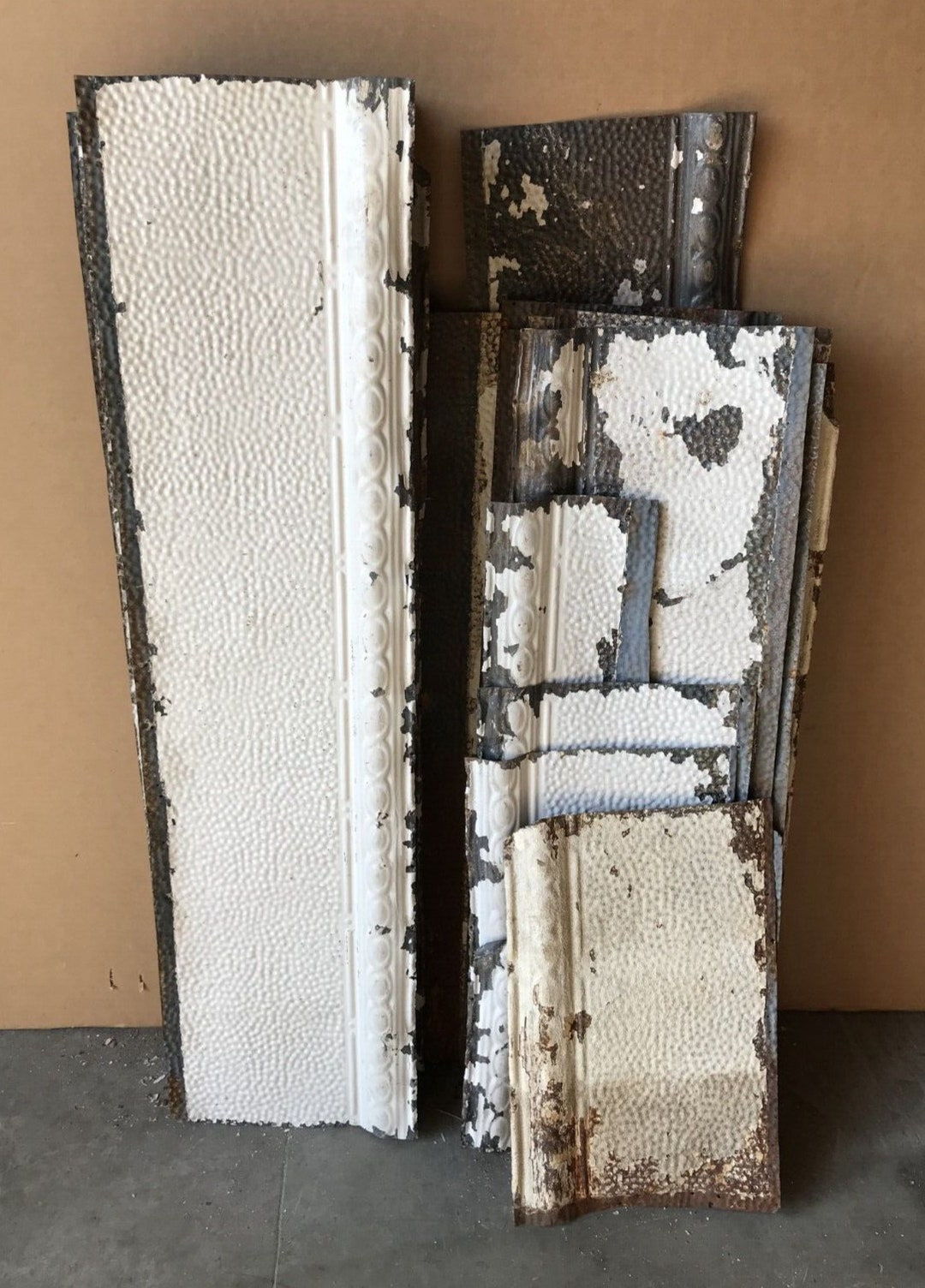 85 Linear Ft. Antique Shabby Egg Border Tin Ceiling Border Trim VTG ...