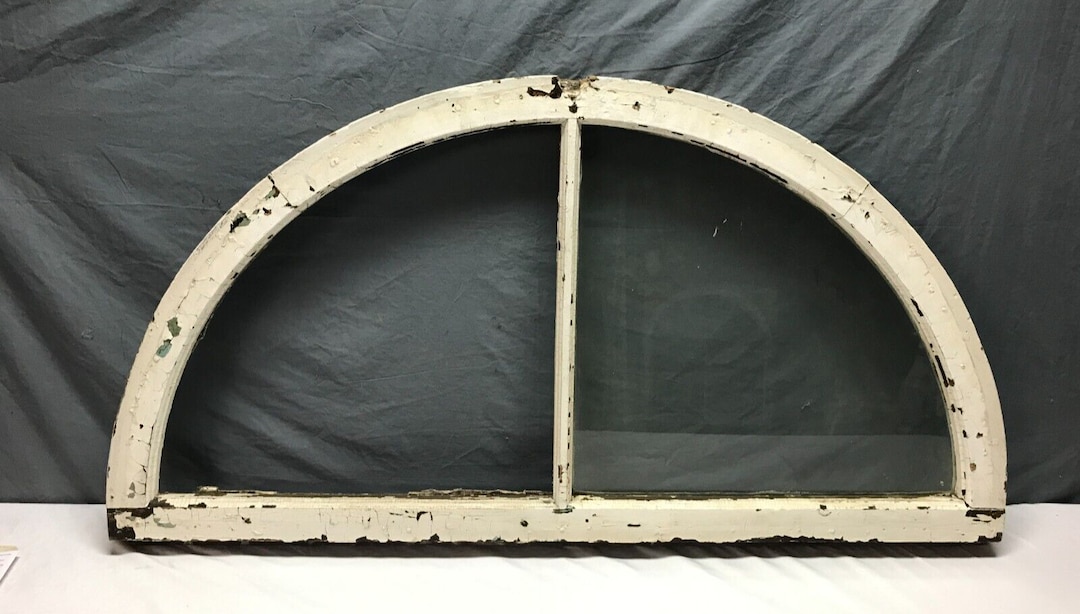 Industrial Arch Window Sash Half Round Top 26X49 2 Lite Transom VTG Old ...