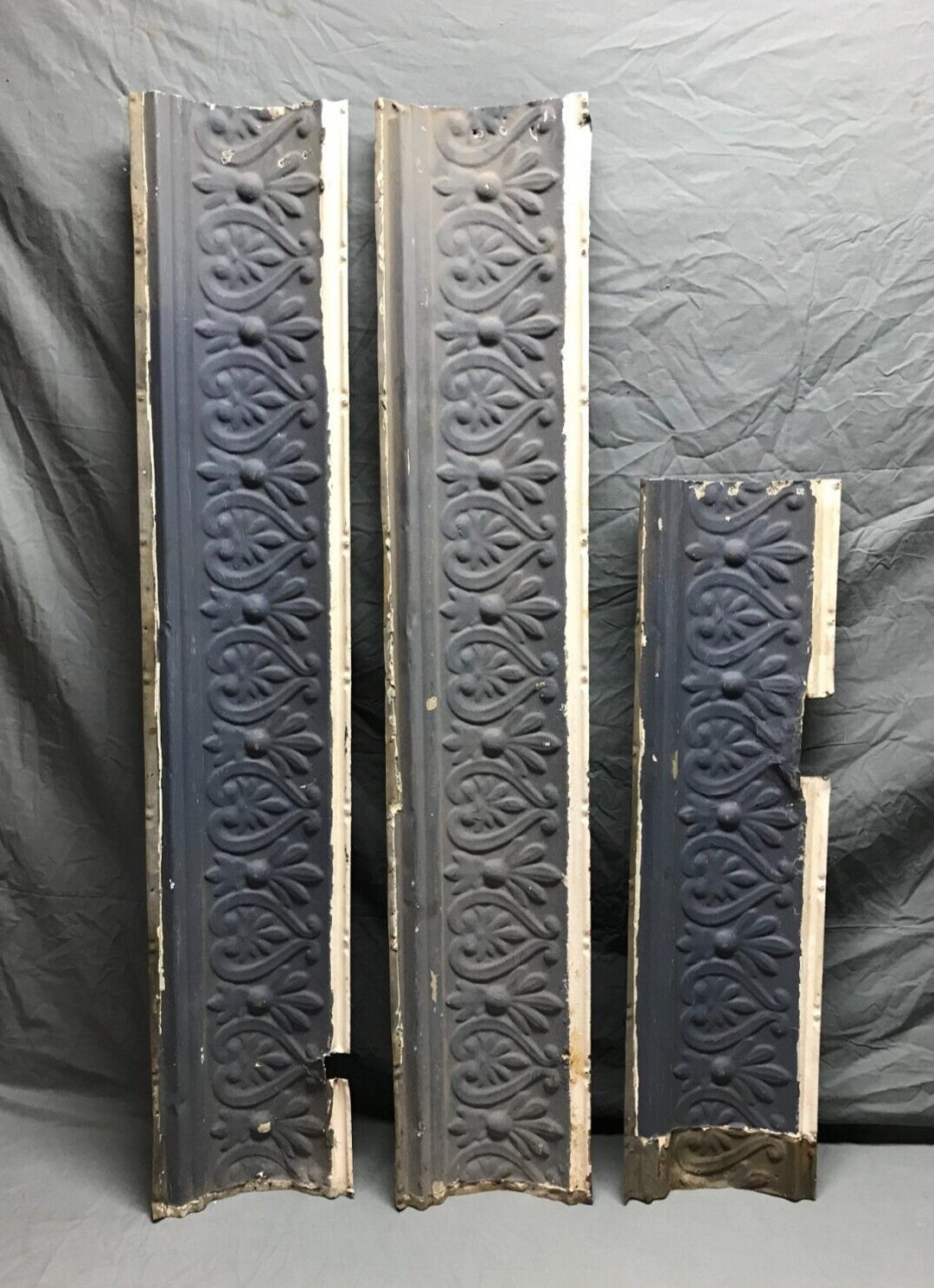 10 Linear Feet Antique Tin Ceiling Cove Trim Decorative Architectural ...