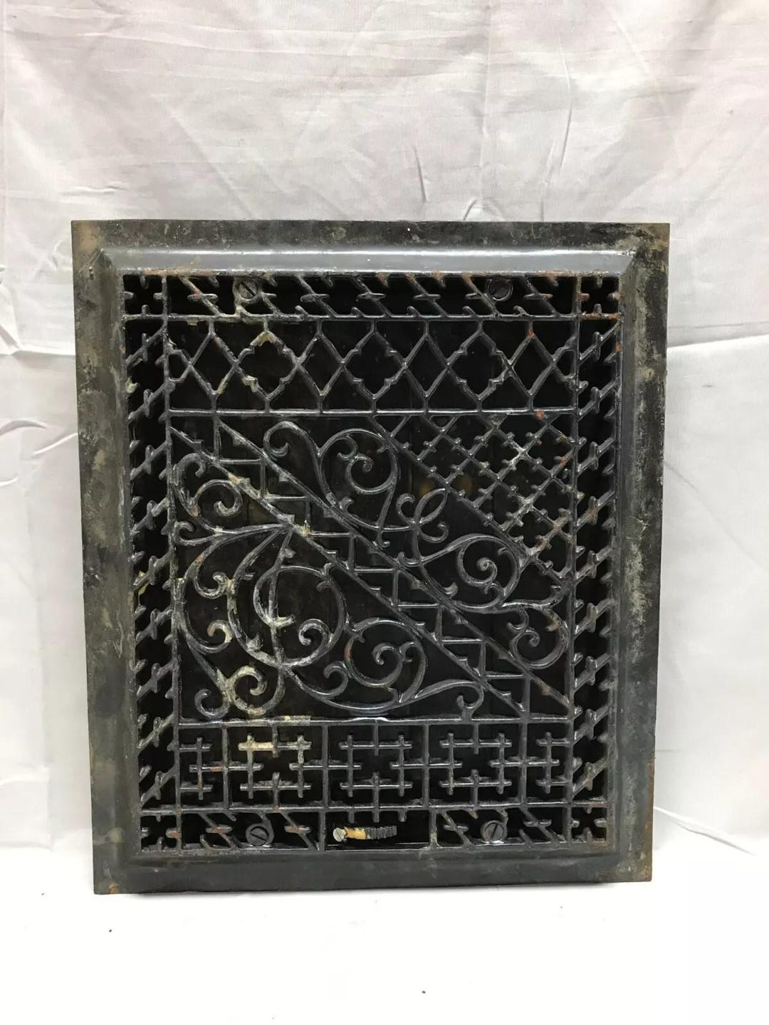 Antique Cast Iron Heat Grate Wall Register 10x12 Decorative Vintage Old ...