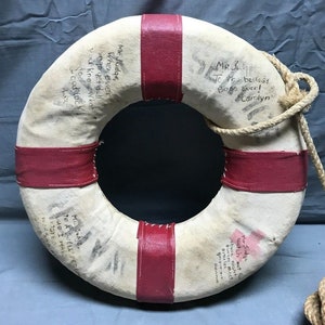 Antique Decorative 15" Nautical Lifeguard Water Safety Ring VTG Decor ...