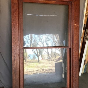 Antique Large Single Hung Wavy Glass 36" X 65" Window Surround VTG Old ...