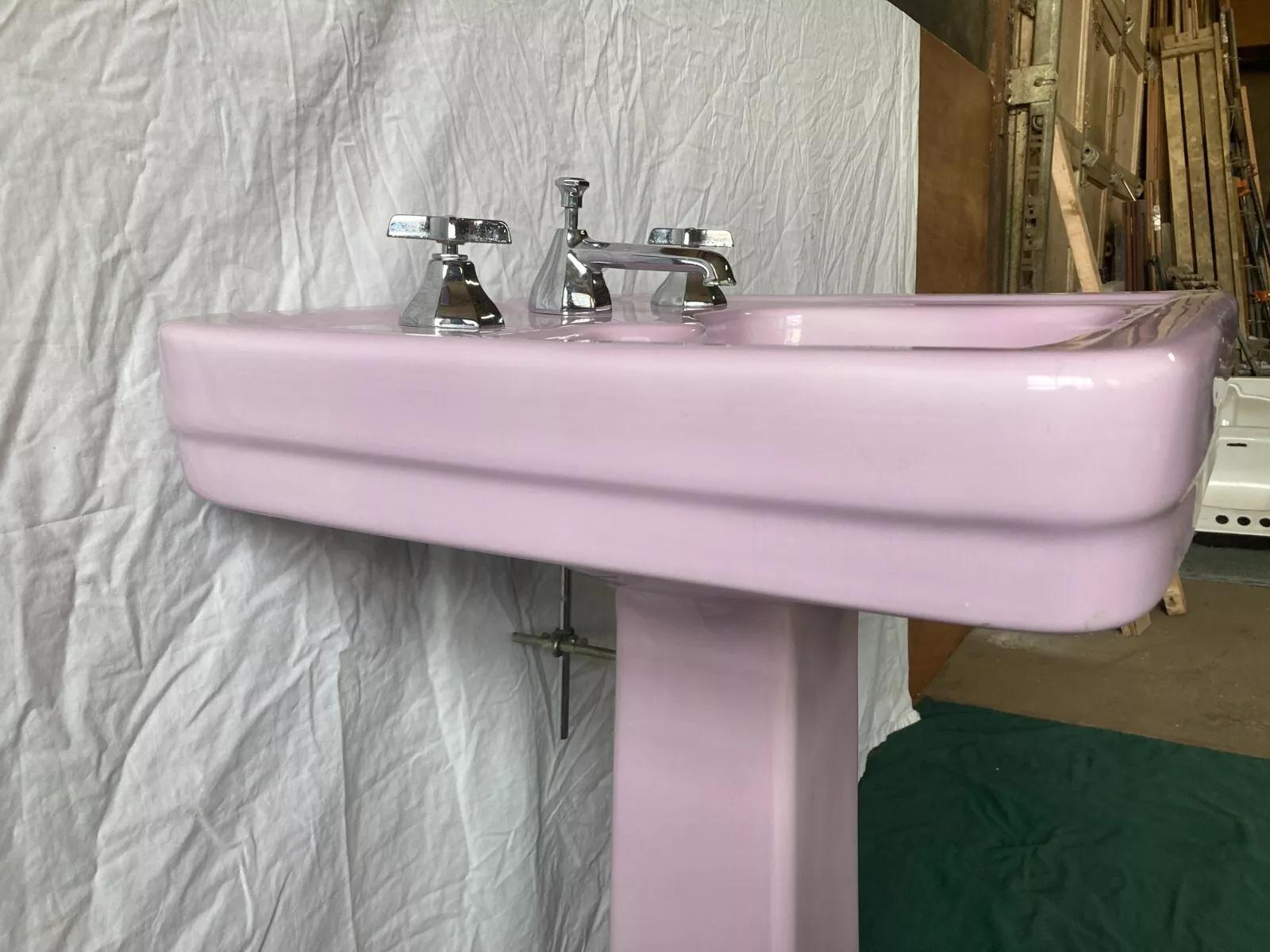Antique 24x20 Ceramic Lavender Lilac Bathroom Pedestal Sink Kohler ...