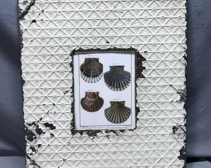 Antique VTG Shabby Tin Ceiling Metal 8X10 Picture Frame 20x23 Chic Old ...