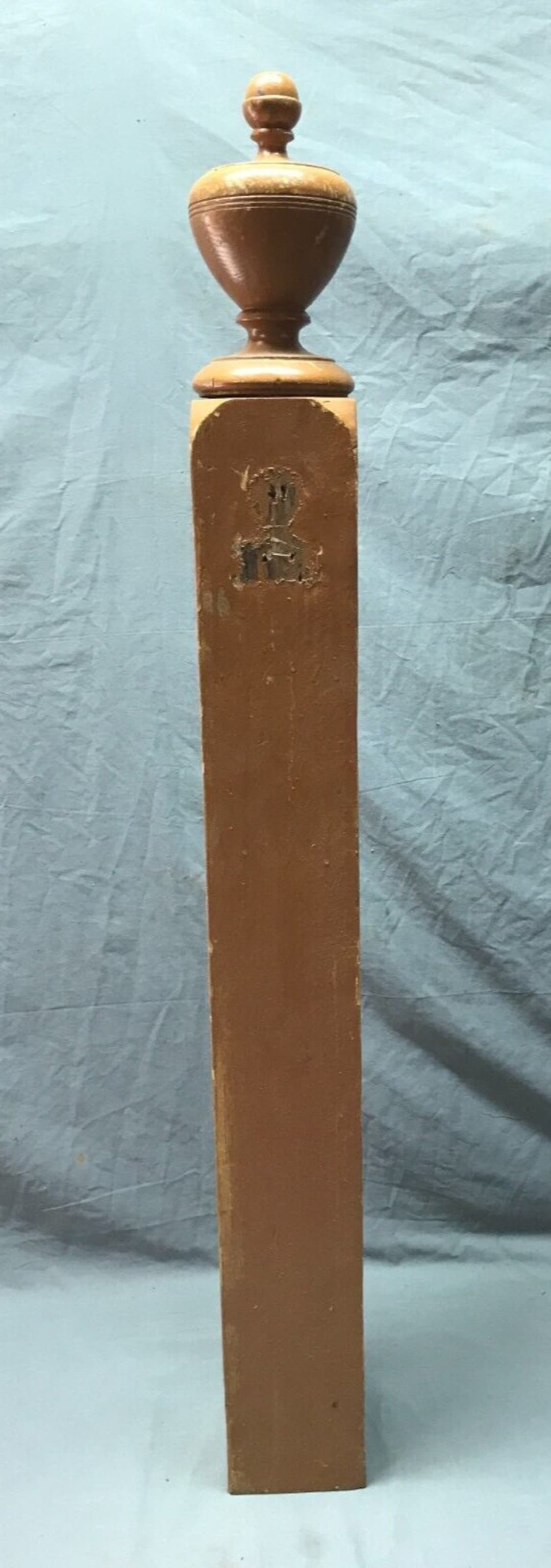 Antique Oak Urn Top Finial Porch Wood Newel Post 5x46 Old VTG Staircase ...