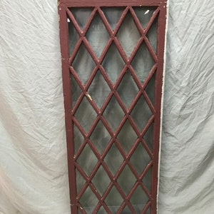 Antique 35 Lite Shabby Diamond Pane Casement Window 20x50 VTG 982-23B ...