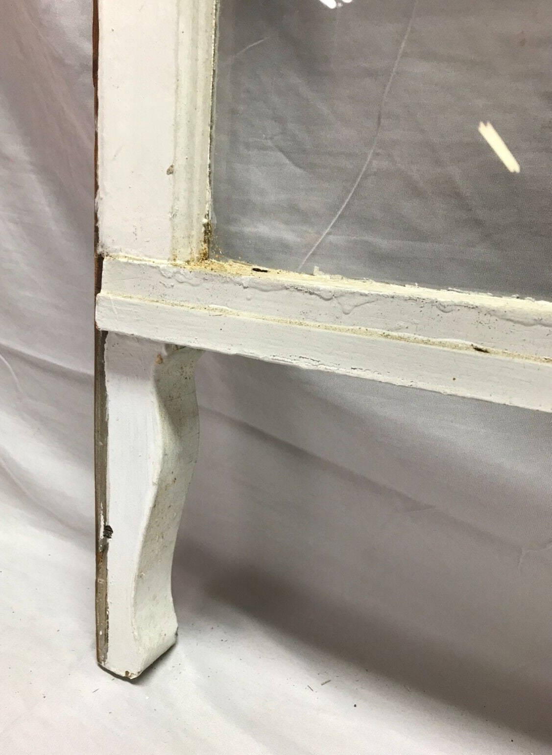 Antique 7 Lite Arch Top Transom Window Sash 31x36 Drop Corbels Old VTG ...