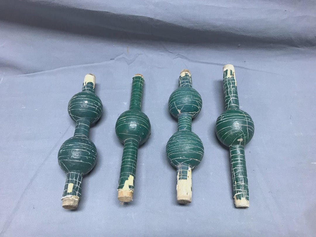Antique Set 4 Small Wood Porch Span Spindles 2x8 Stick & Balls Vintage ...